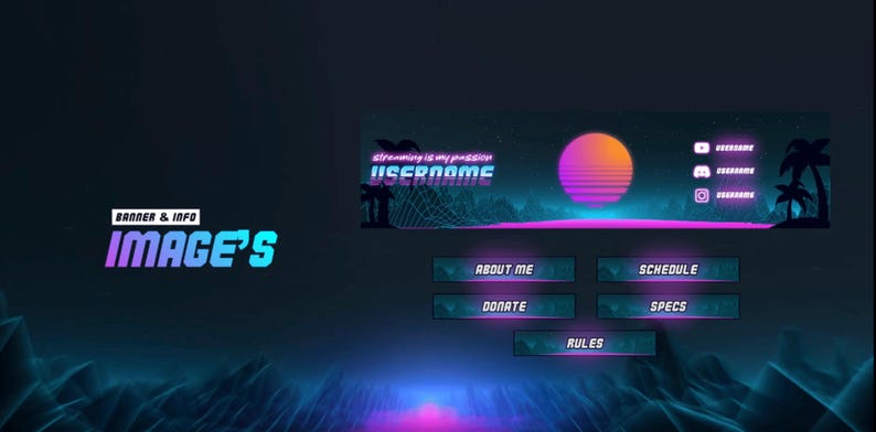 Neon Synthwave Stream Transition: 80s Retro Overlay (digital Download ...