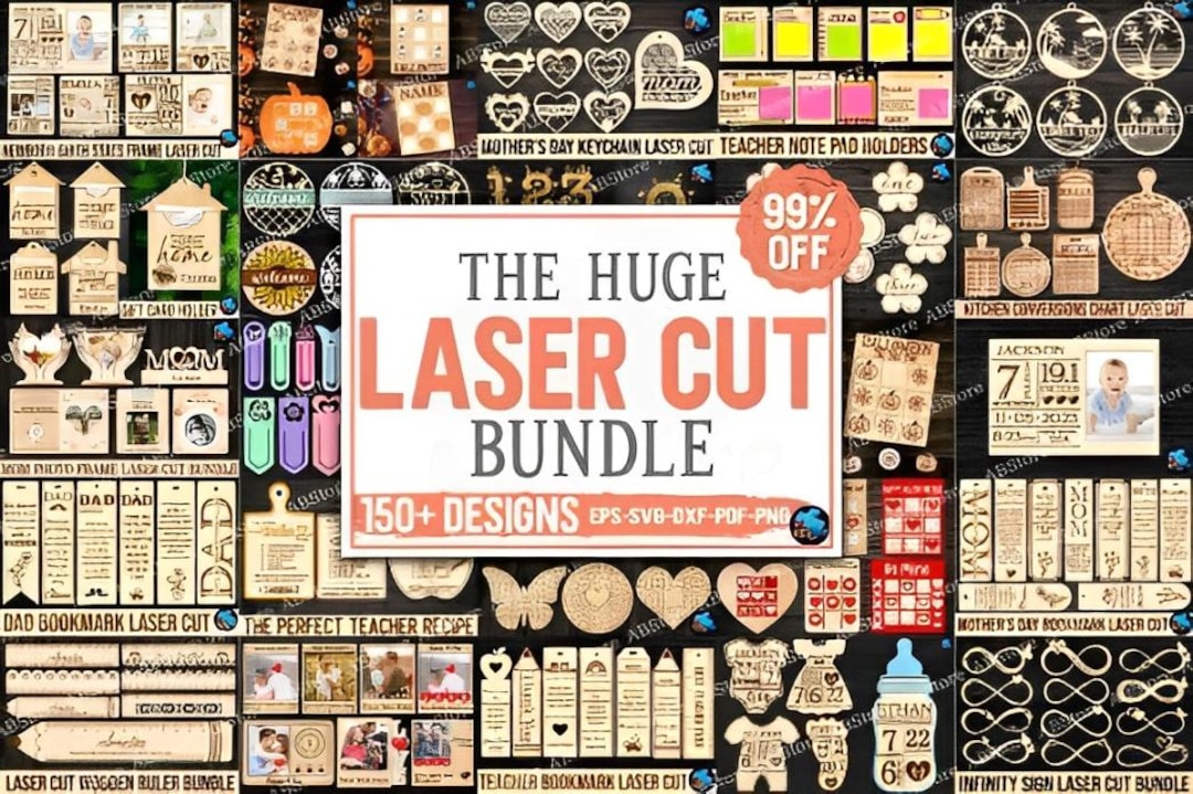 Laser Cut SVG Bundle: 150+ Templates for Glowforge & Cricut (digital ...