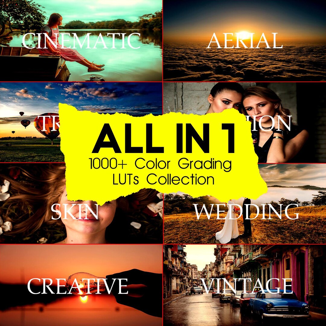 1000 Color Grading Luts for Premiere Pro and Davinci - Cinematic, VHS ...