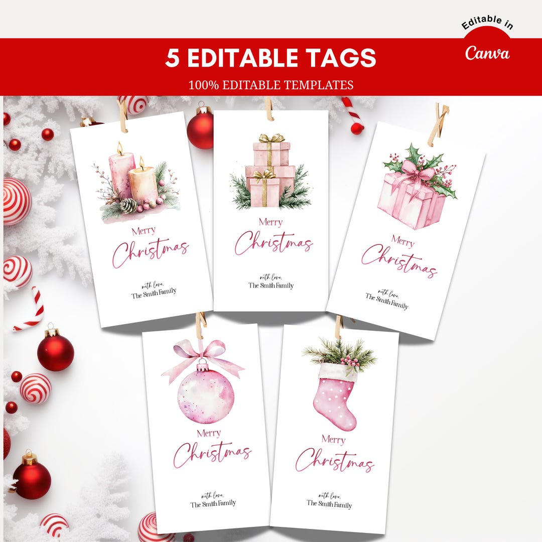 Editable Christmas Gift Tag Printable Holiday Present Label Christmas ...