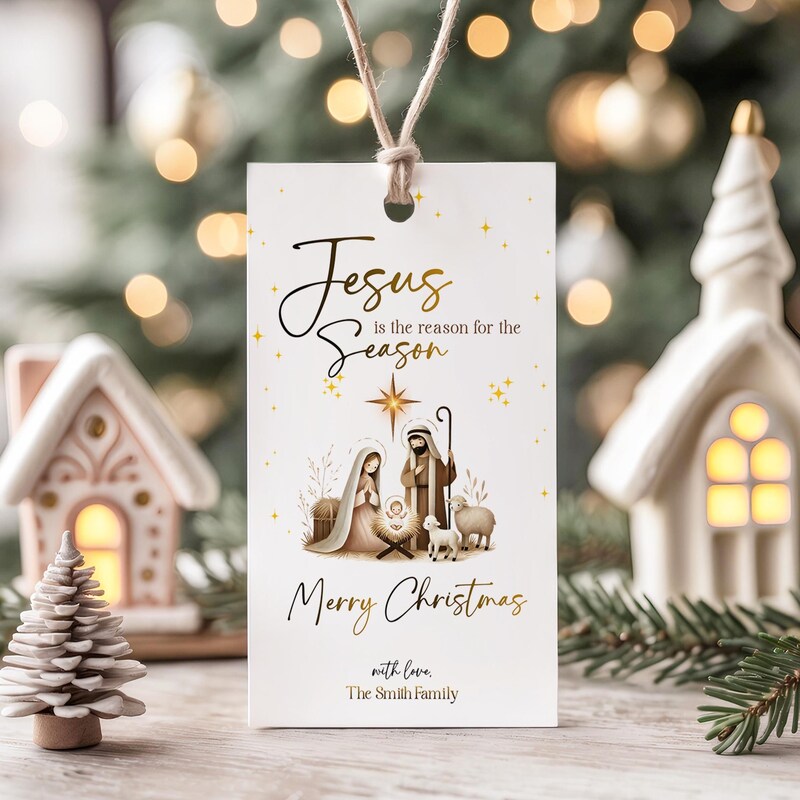 Jesus Nativity Tag - Etsy