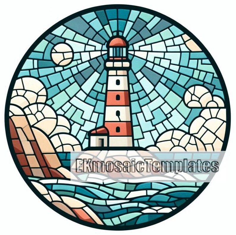 Lighthouse Mosaic Templates: Printable Patterns Pack (PDF Download A4 ...