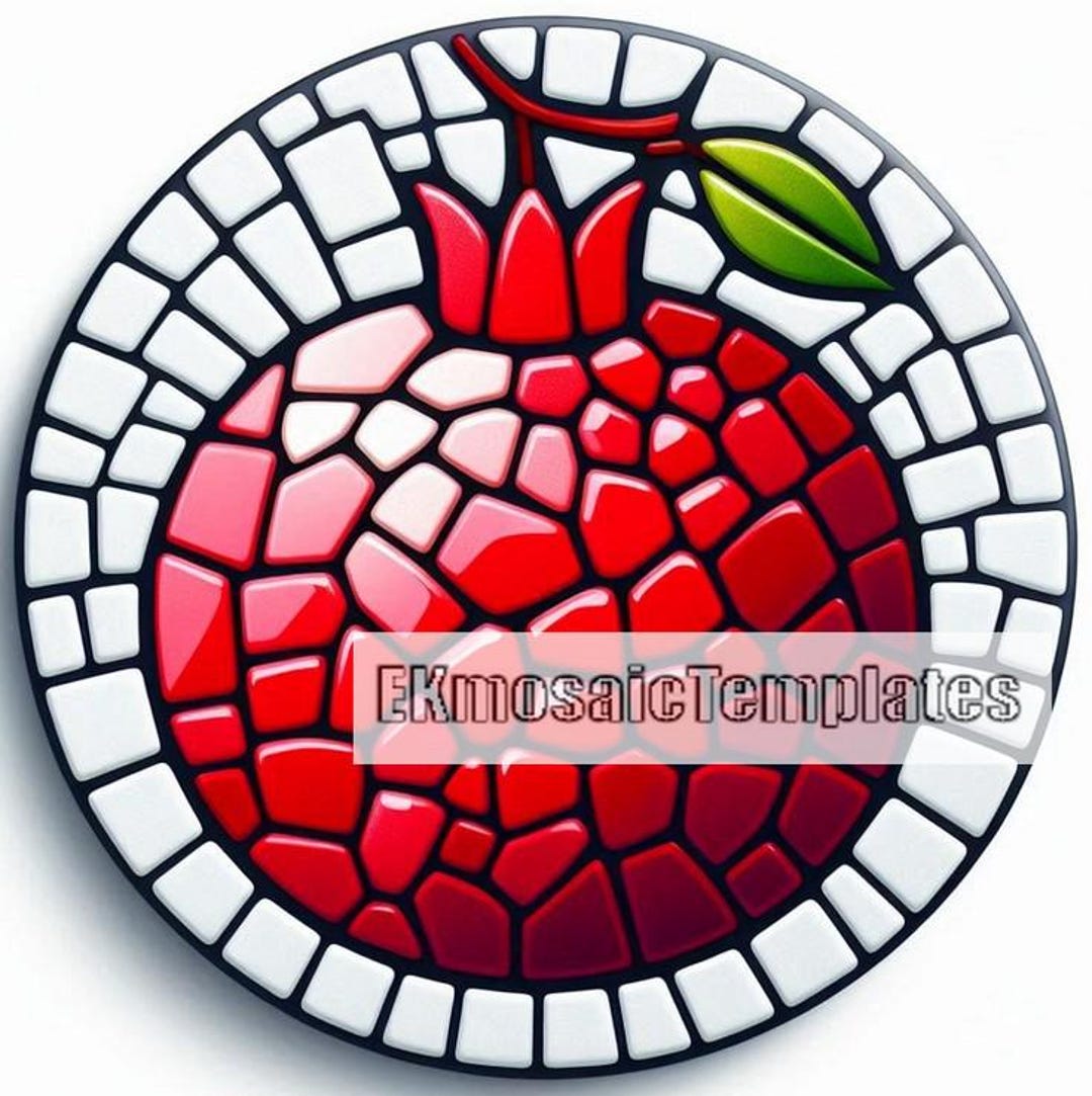 Pomegranate Mosaic Templates: 5 Printable Patterns (PDF Digital ...