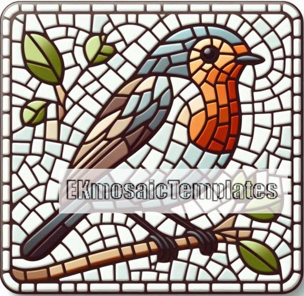 Robin Bird Mosaic Templates: 5 Printable Patterns (PDF Download) - Etsy