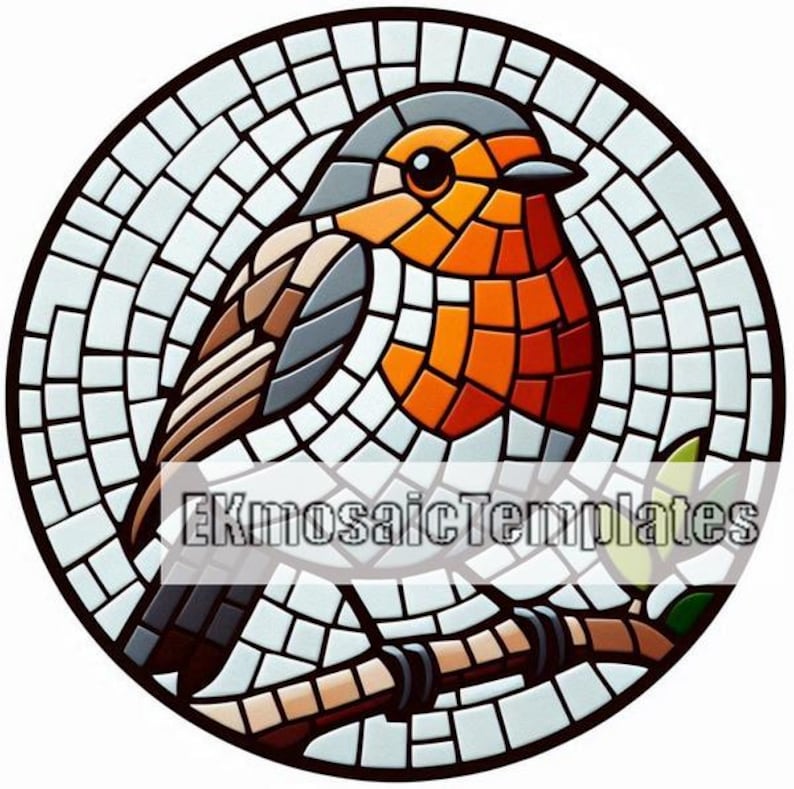 Robin Bird Mosaic Templates: 5 Printable Patterns (PDF Download) - Etsy