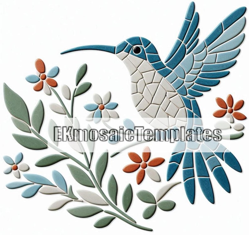 Hummingbird Mosaic Templates: 7 Printable Patterns (PDF Digital ...