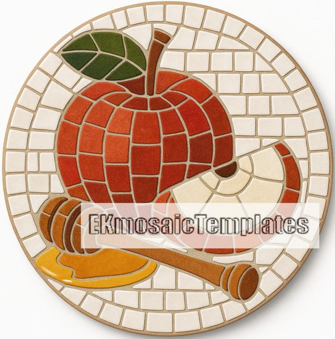 Apples and Honey Mosaic Templates: 5 Printable Patterns (PDF Digital ...