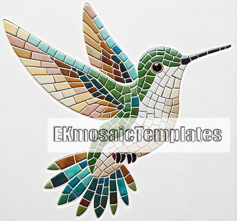 Hummingbird Mosaic Templates: 7 Printable Patterns (PDF Digital ...
