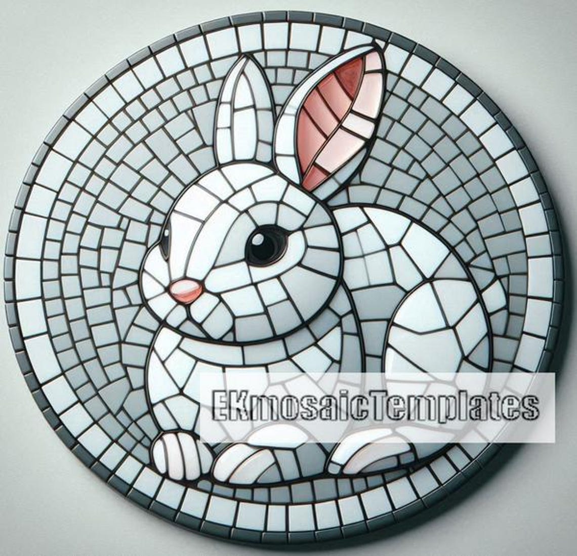 Bunny Mosaic Templates: 7 Round Rabbit Patterns (PDF Digital Download ...