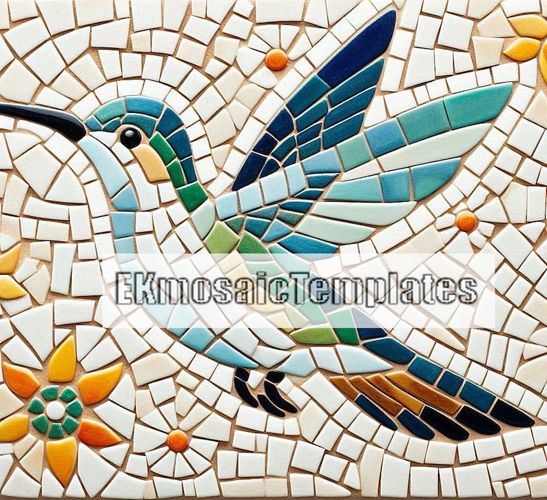 Hummingbird Mosaic Templates: 7 Printable Patterns (PDF Digital ...