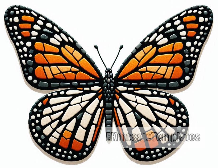 Monarch Butterfly Mosaic Templates: 12 Printable Patterns (PDF Digital ...
