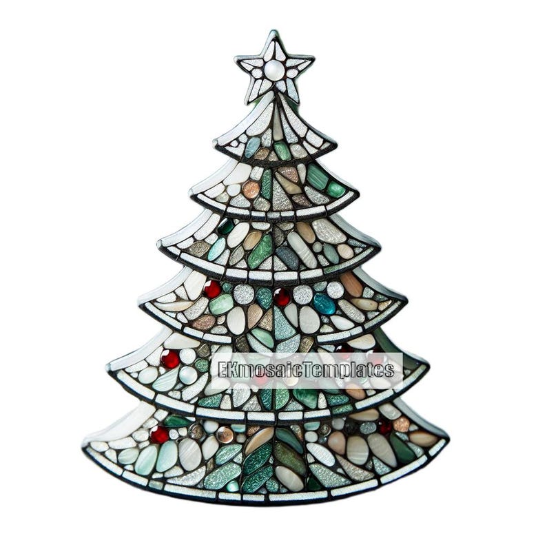 Christmas Tree Mosaic Templates: 5 Printable Xmas Patterns (PDF Set ...