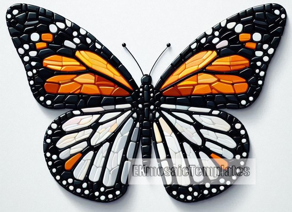 Monarch Butterfly Mosaic Templates: 12 Printable Patterns (PDF Digital ...