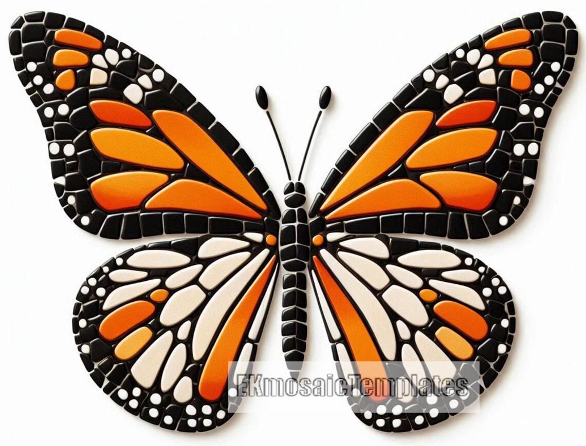 Monarch Butterfly Mosaic Templates: 12 Printable Patterns (PDF Digital ...