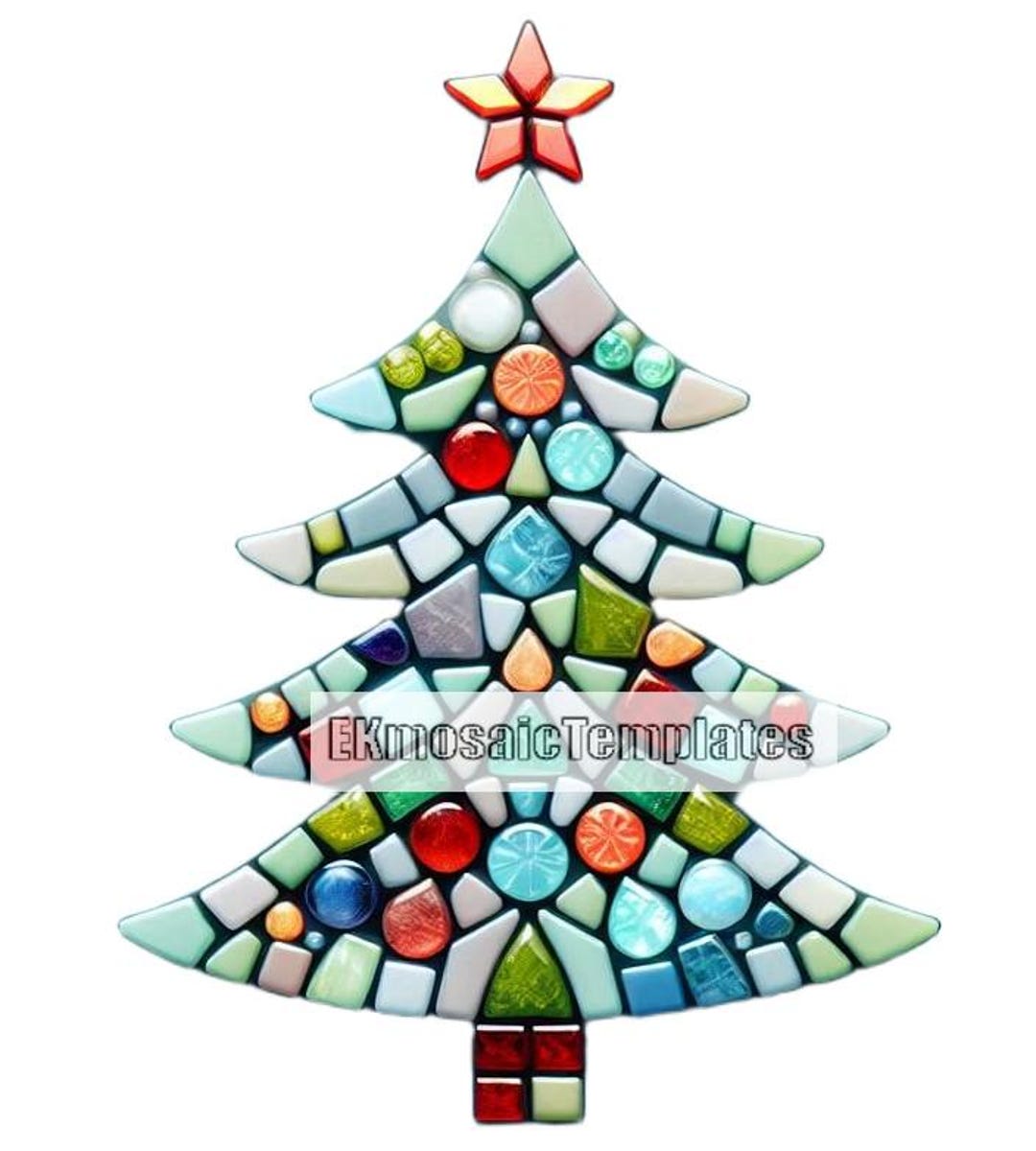 Christmas Tree Mosaic Templates: 5 Printable Xmas Patterns (PDF Set ...