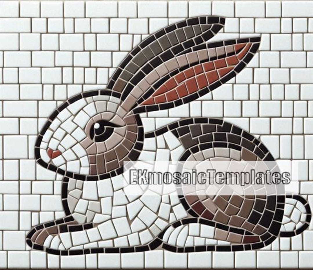 Bunny Mosaic Templates: 6 Printable Rabbit Patterns (PDF Digital ...