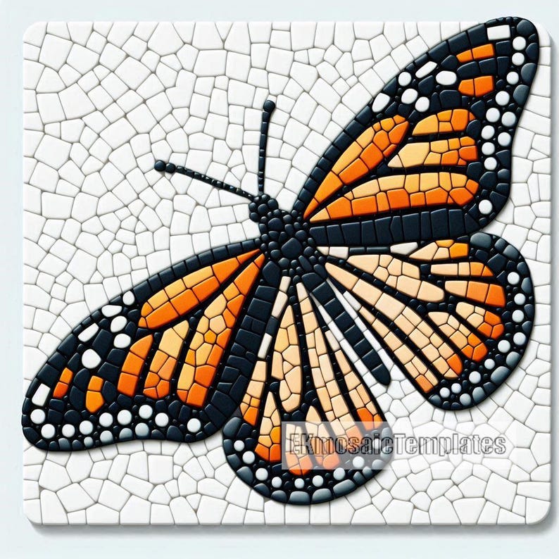 Monarch Butterfly Mosaic Templates: Printable Patterns (PDF Digital ...