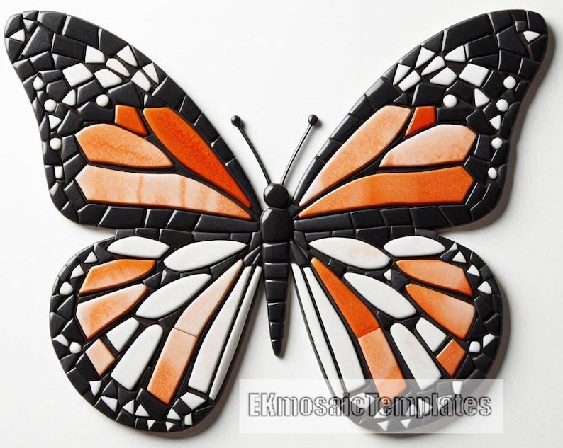 Monarch Butterfly Mosaic Templates: Printable Patterns (PDF Digital ...