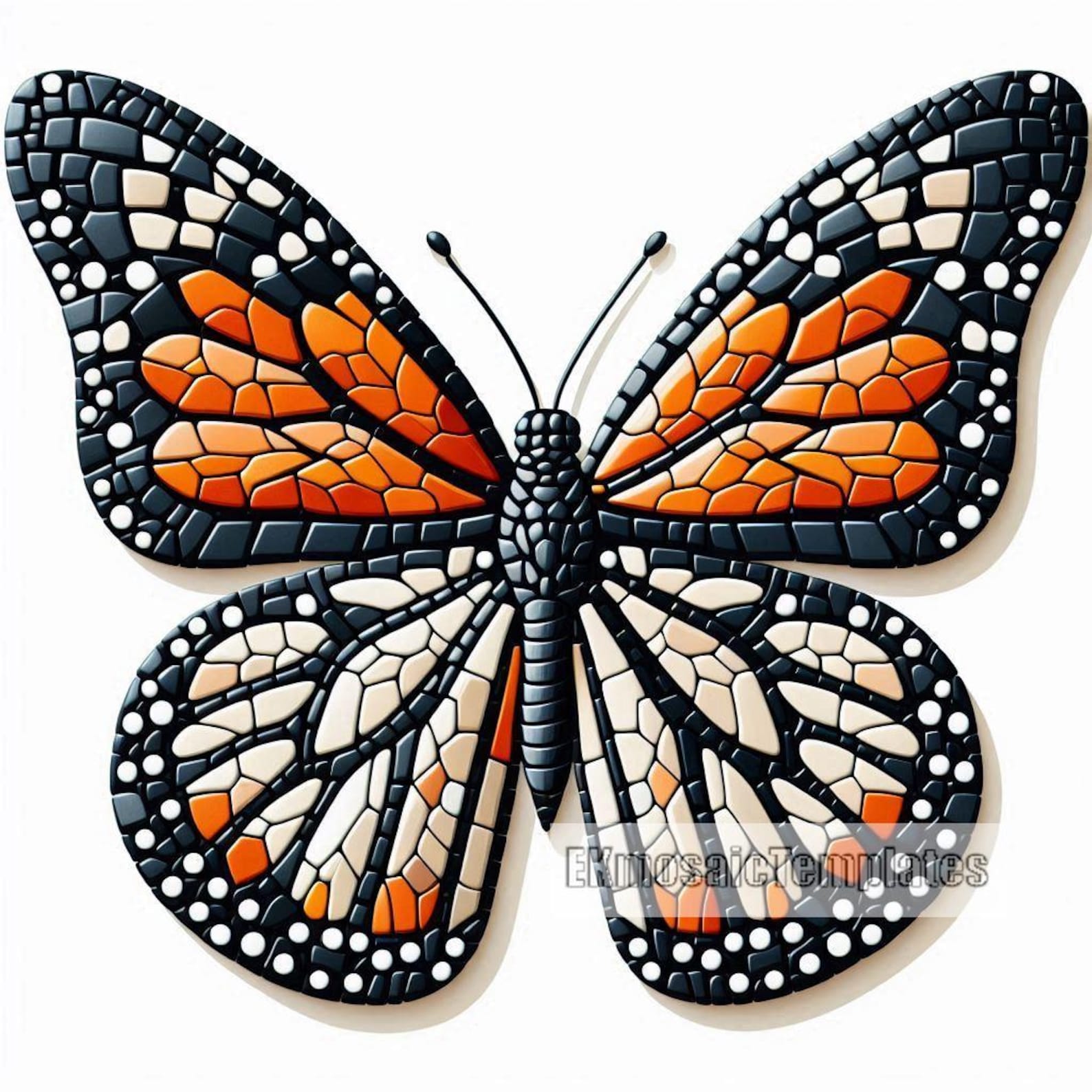 Monarch Butterfly Mosaic Templates: 12 Printable Patterns (PDF Digital ...