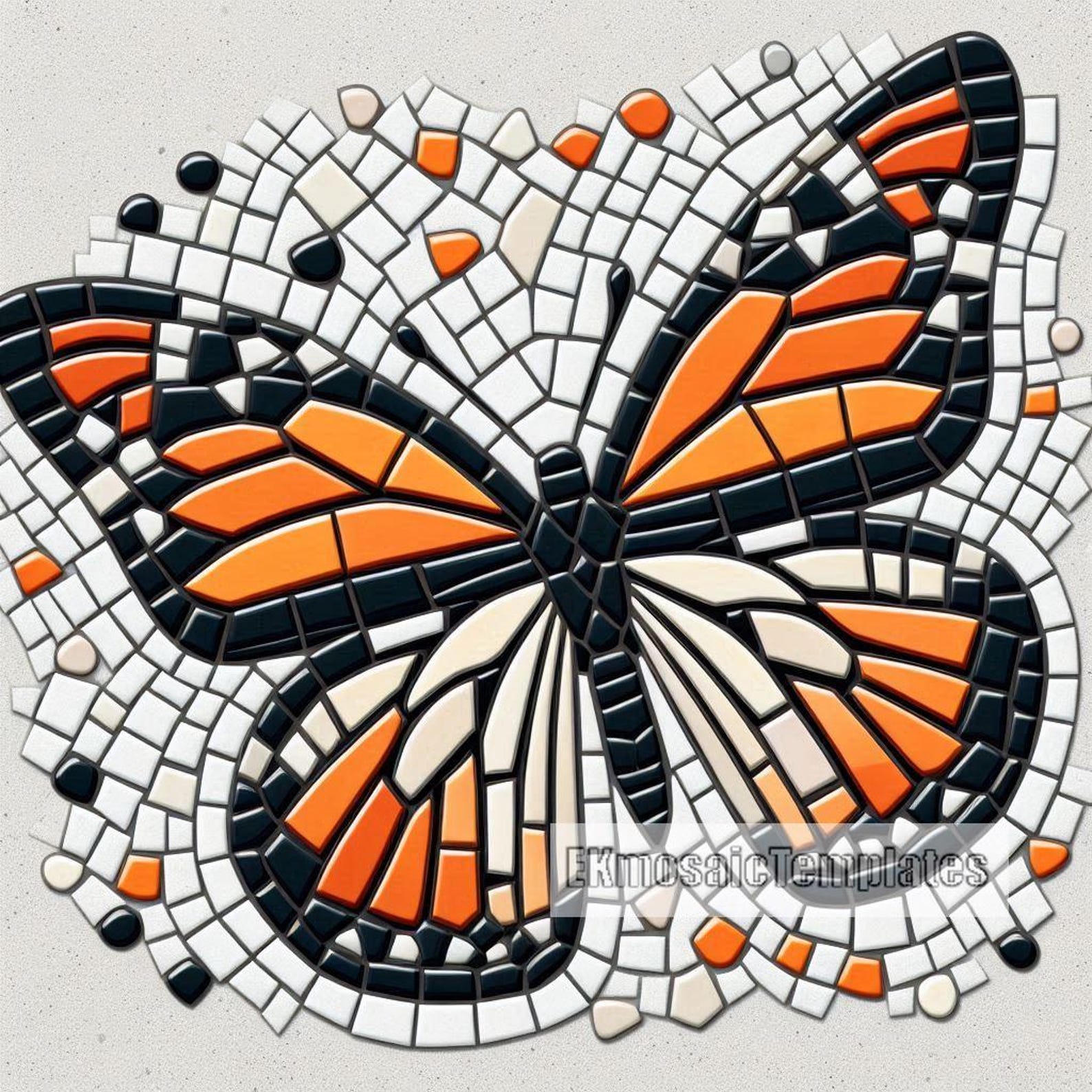 Monarch Butterfly Mosaic Templates: 12 Printable Patterns (PDF Digital ...