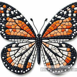 Monarch Butterfly Mosaic Templates: 12 Printable Patterns (PDF Digital ...