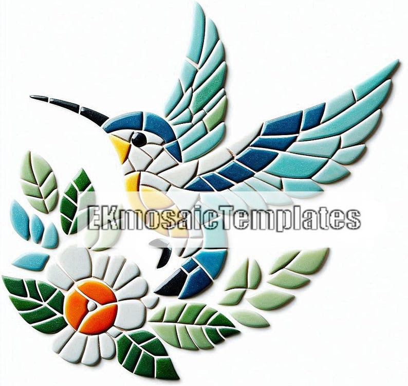 Hummingbird Mosaic Templates: 7 Printable Patterns (PDF Digital ...