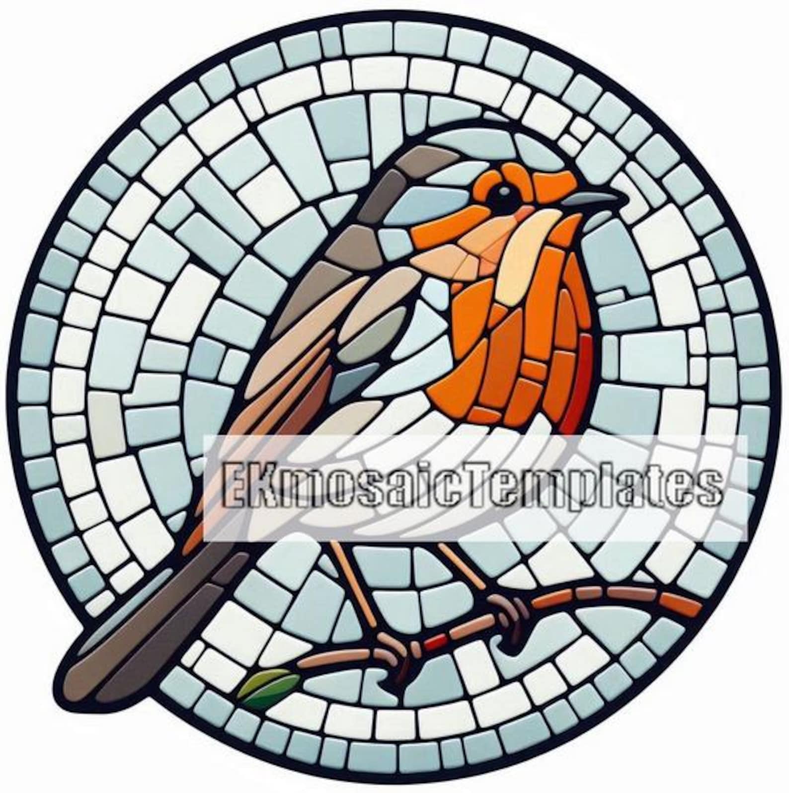 Robin Bird Mosaic Templates: 5 Printable Patterns (digital Download) - Etsy