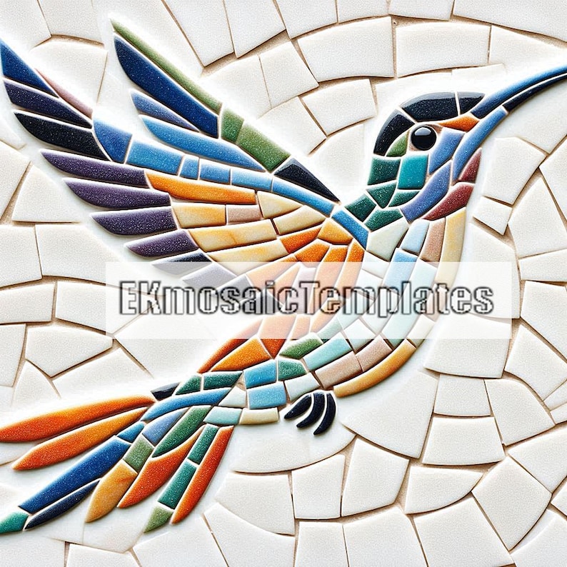 Hummingbird Mosaic Templates: 7 Printable Patterns (PDF Digital ...