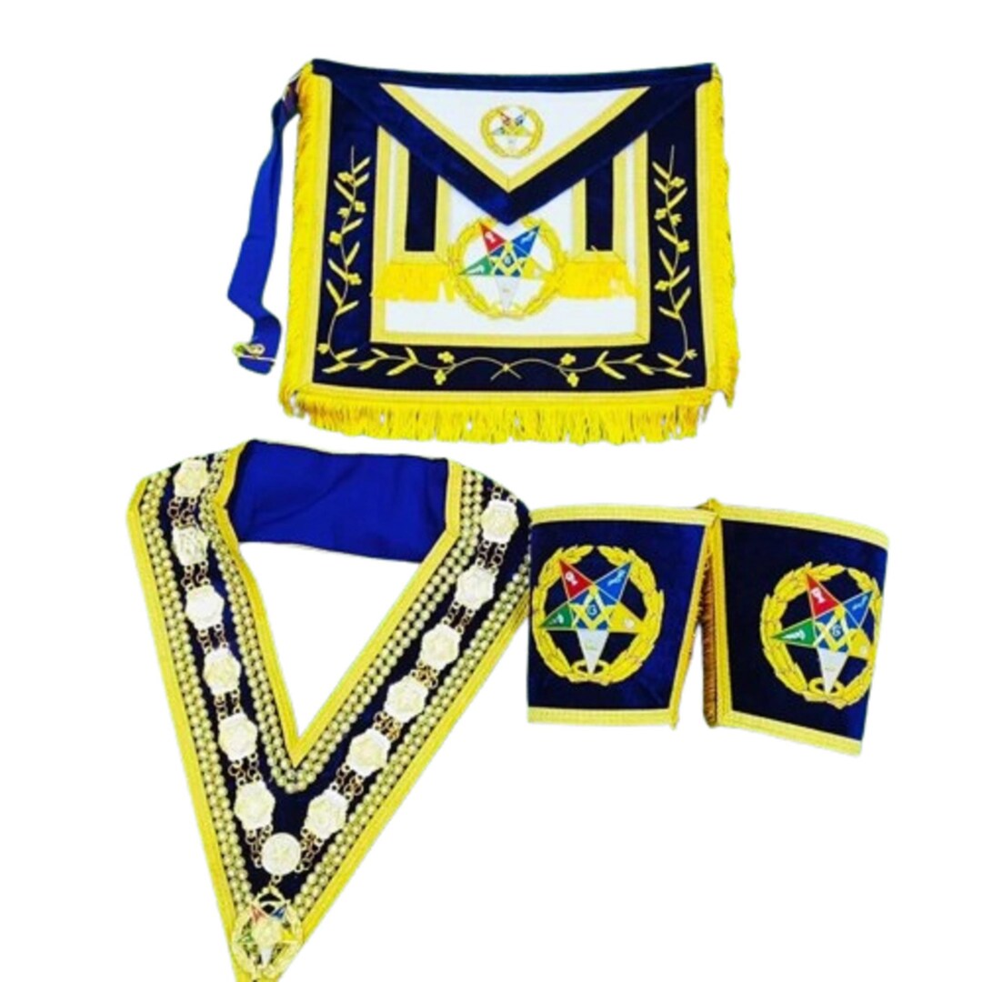 Handmade Embroidered Masonic Regalia Grand Associate Patron Apron With ...