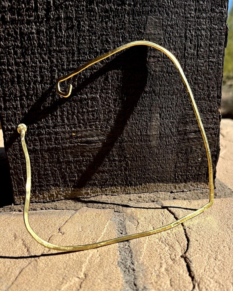 Minimalist Brass Choker Necklace Design Statement Piece Bohemian Style ...