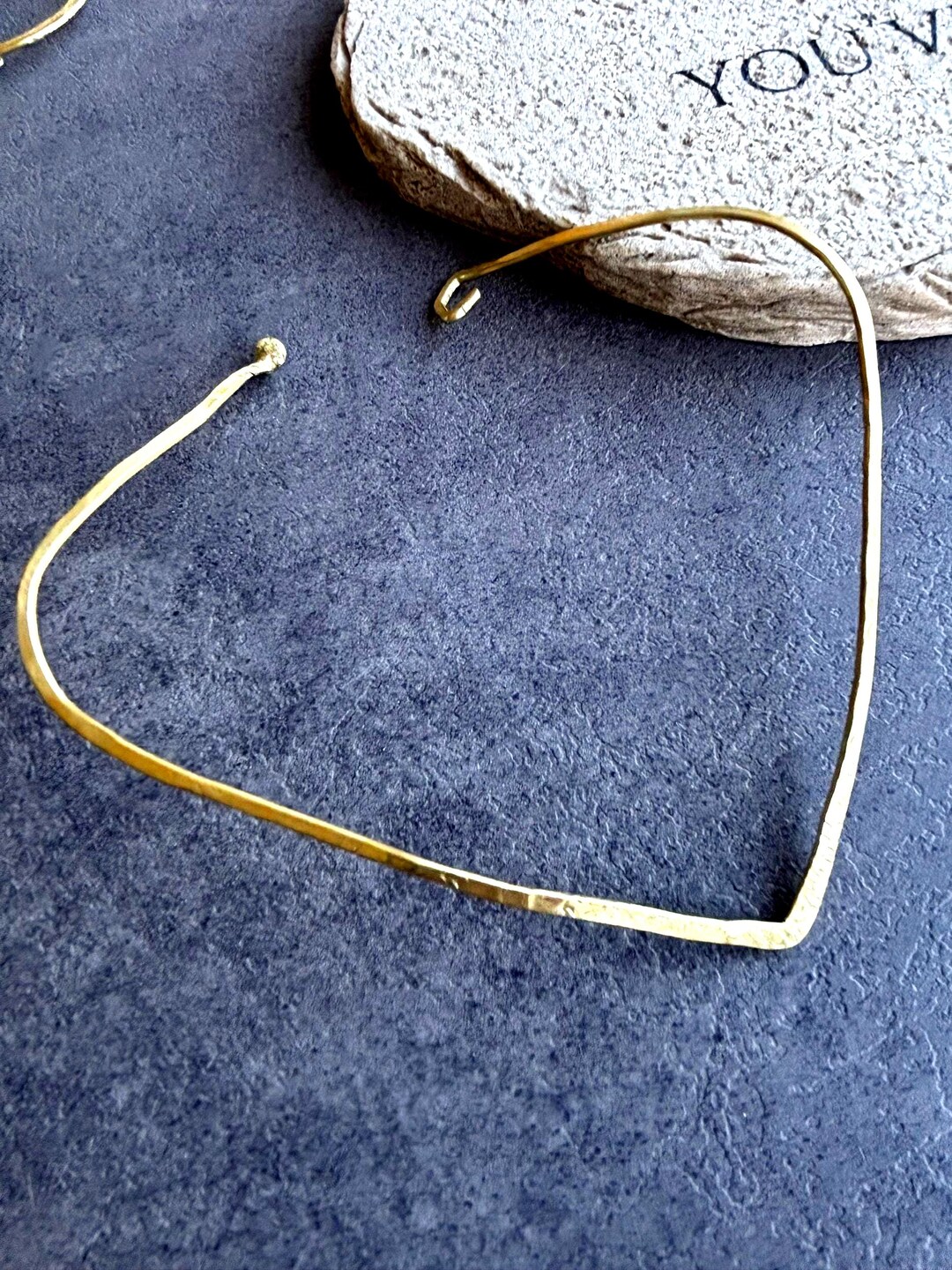 Minimalist Brass Choker Necklace Design Statement Piece Bohemian Style ...
