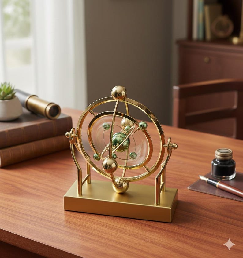 Celestial Orbit Kinetic Sculpture – Rotating Desk Decor | Astronomy ...