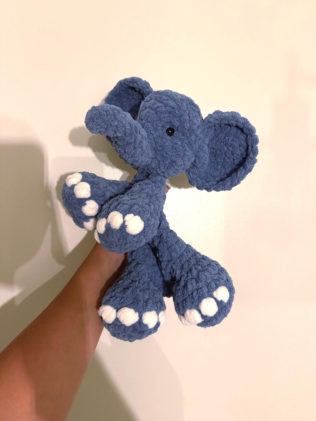 Hand-crocheted Plush Elephant | Soft Crochet Stuffed Animal Toy ...