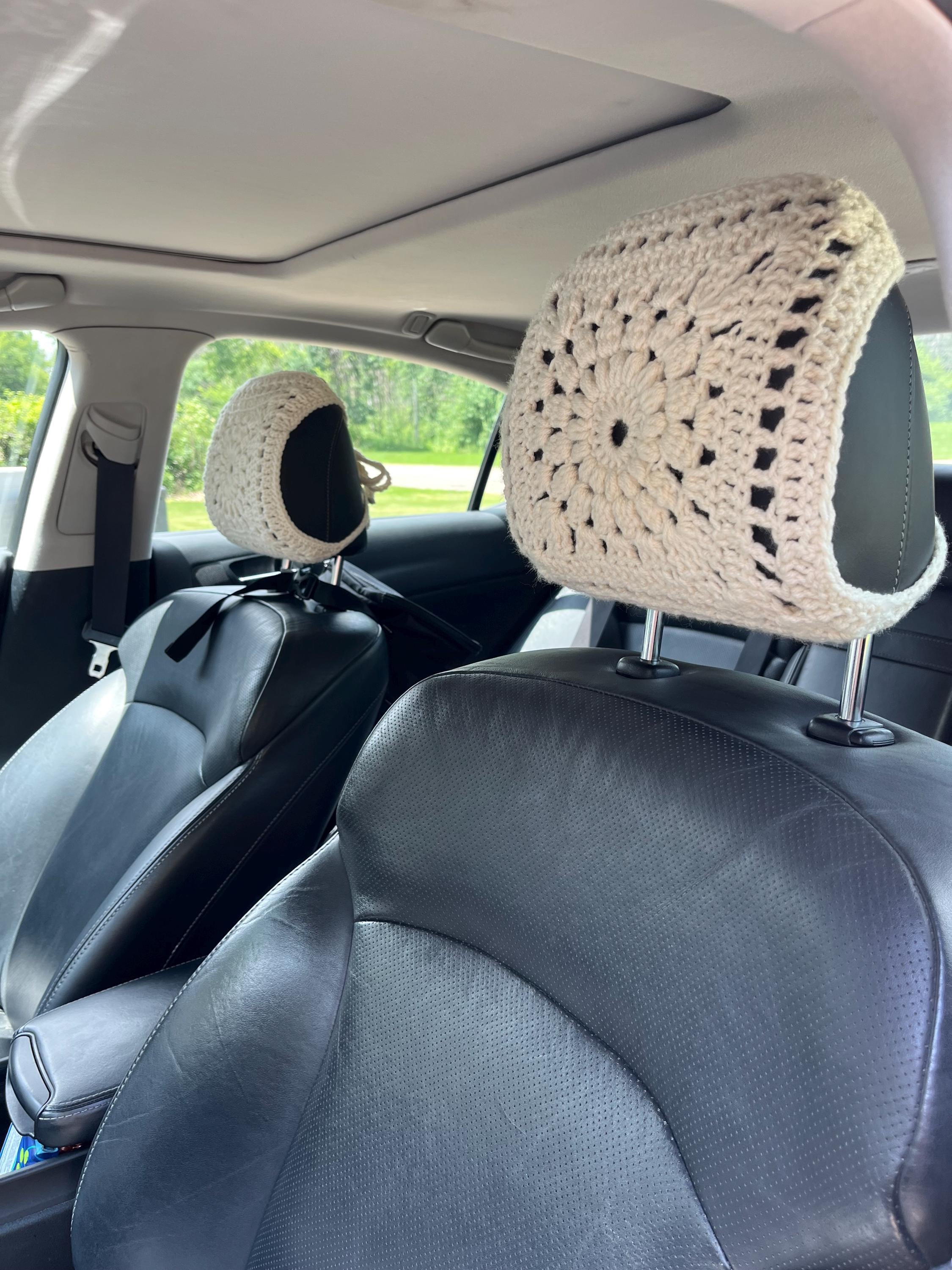 Custom Crochet Car Headrest Cover - Etsy