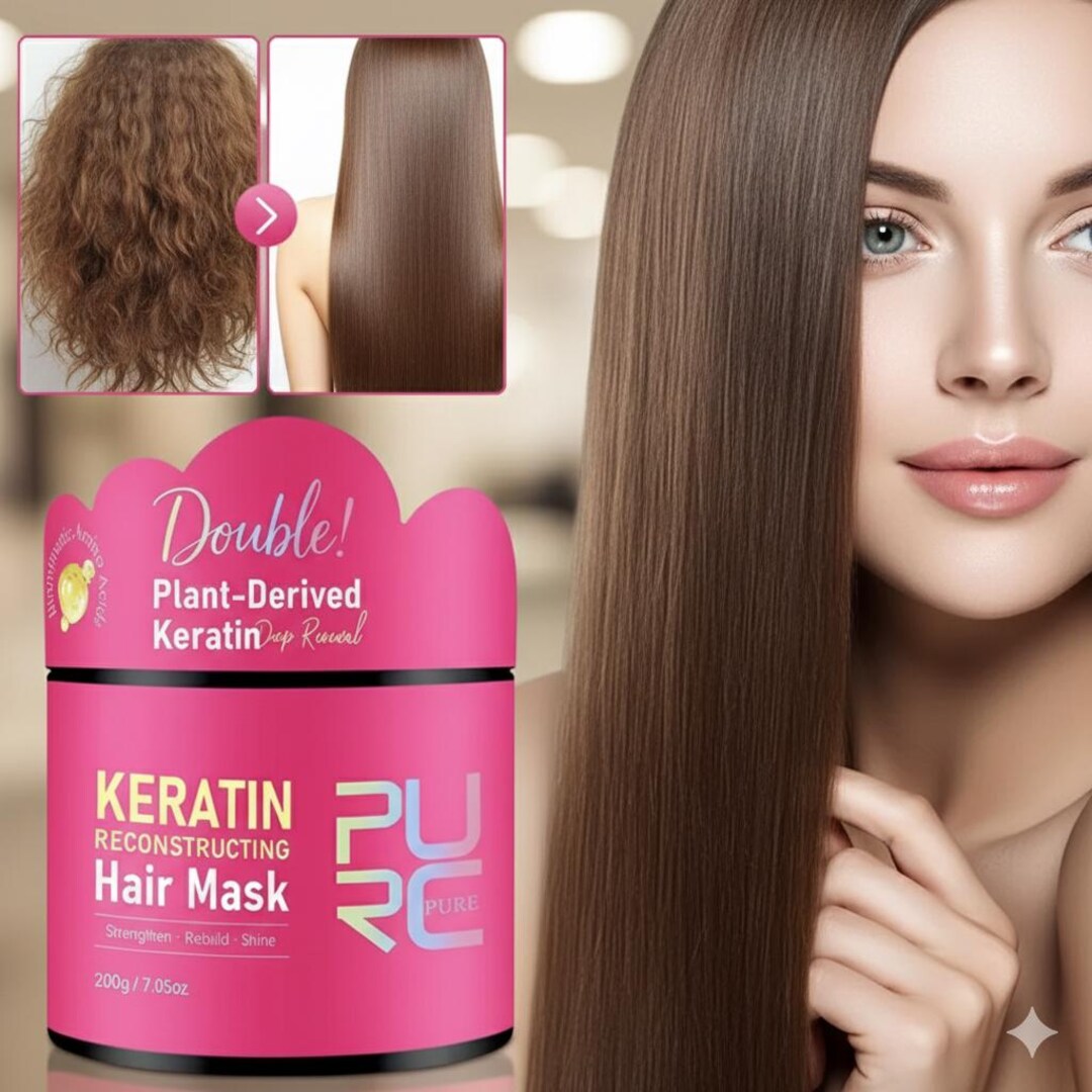 Keratin Hair Mask, Smoothing and Repairing Treatment, Intense Anti ...