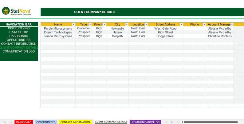 CRM Spreadsheet UK Excel Editable CRM Template Instant Download ...