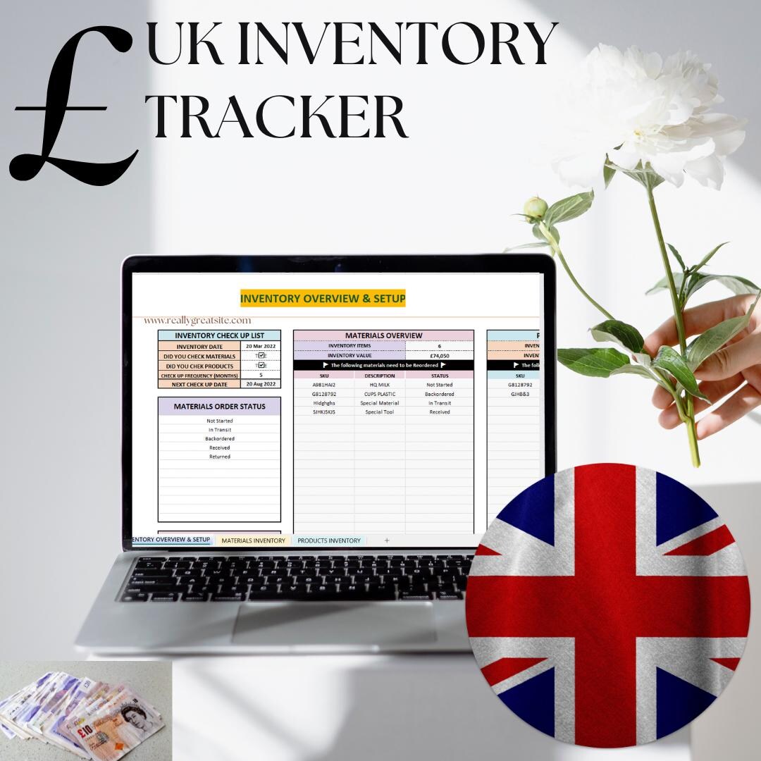 UK Business Inventory Tracker Excel Stock Management Spreadsheet for ...
