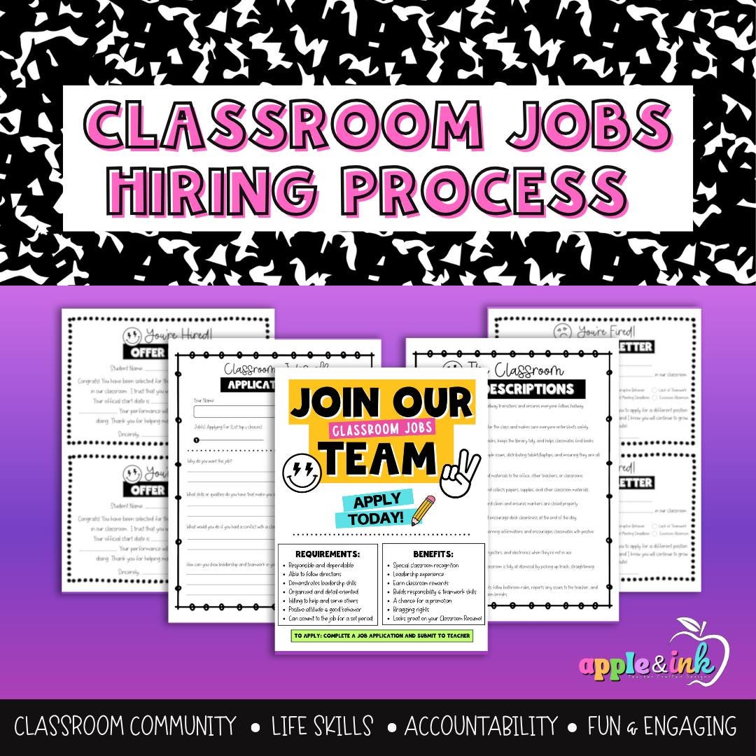 Printable Classroom Jobs Hiring Process, Fun Real-world Hiring Activity ...