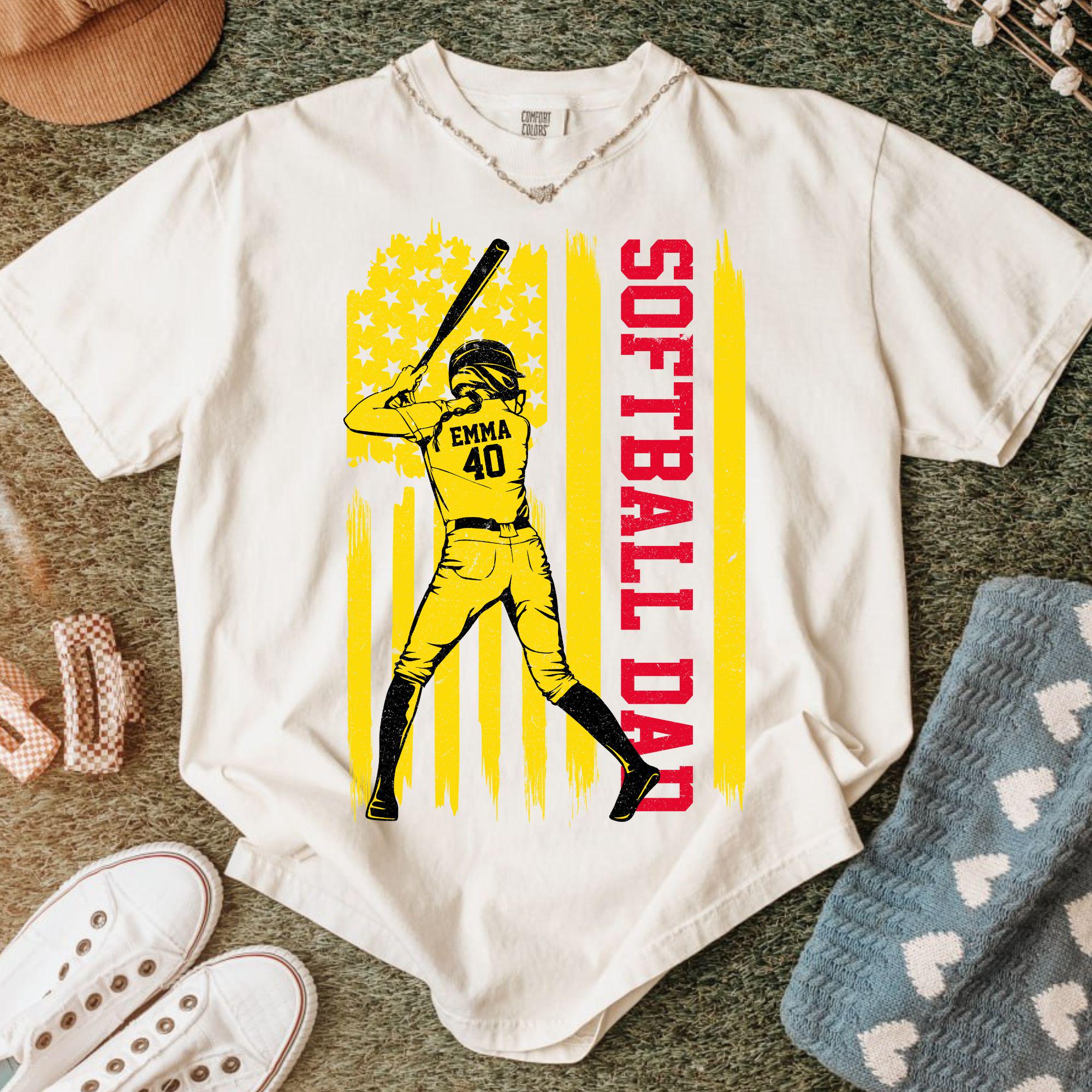 Custom Softball Dad PNG, Softball Png, Softball Daddy Png, Sports Dad ...