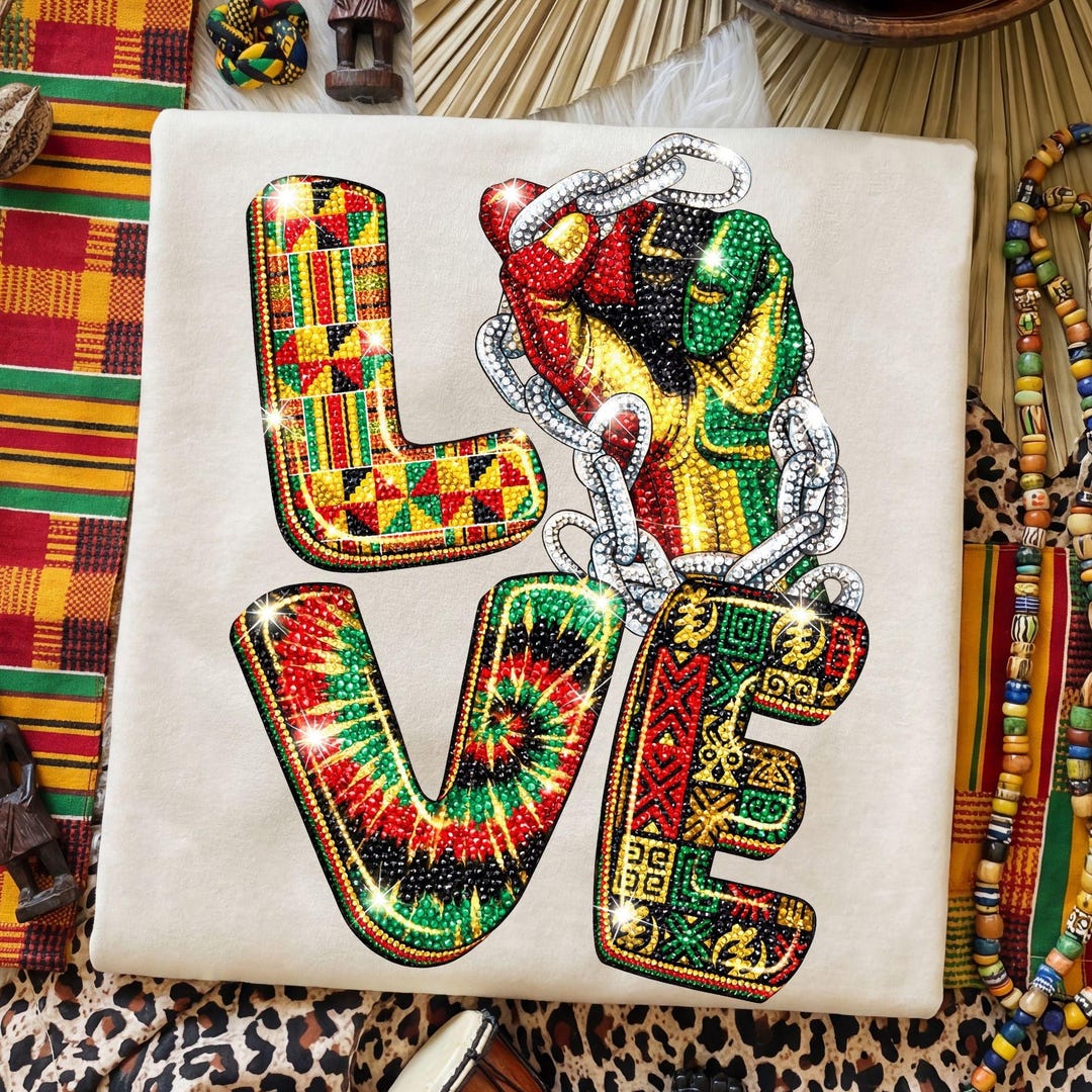 Rhinestone Black History Month Love PNG, Sparkle Black Culture Png, MLK ...