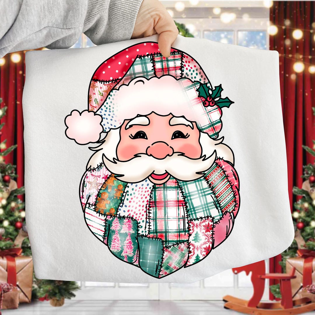 Patchwork Santa Claus Png, Christmas Png Santa Claus Png, Santa Claus ...