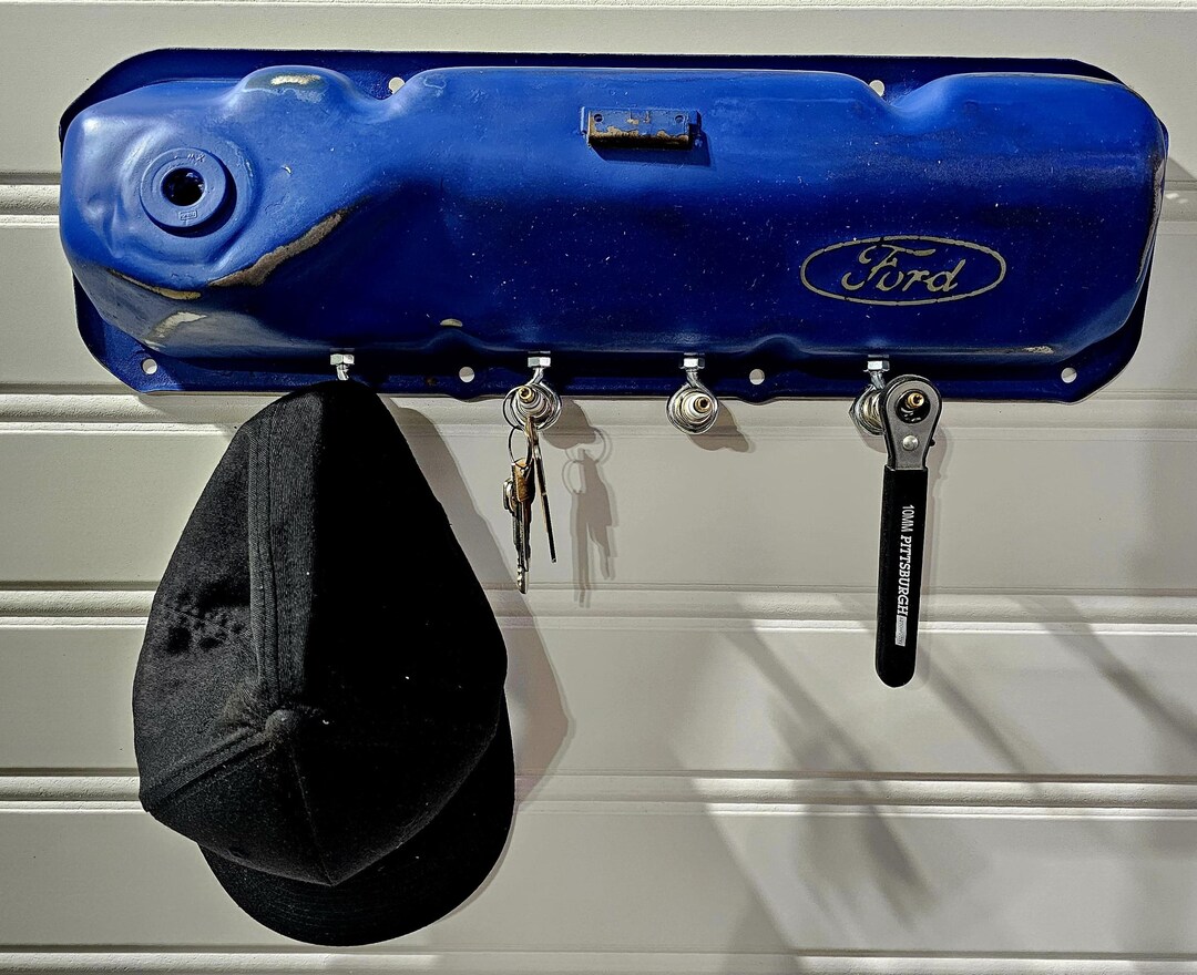 Valve Cover Repurposed Ford Blue Hanger for Keys, Hats, Shirts - Etsy