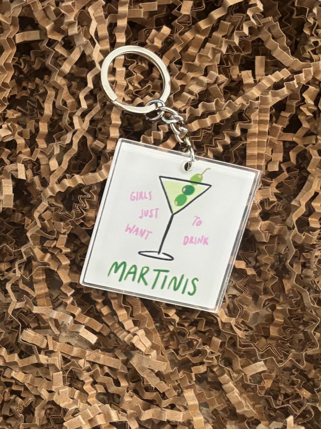 Martini Keychain - Etsy