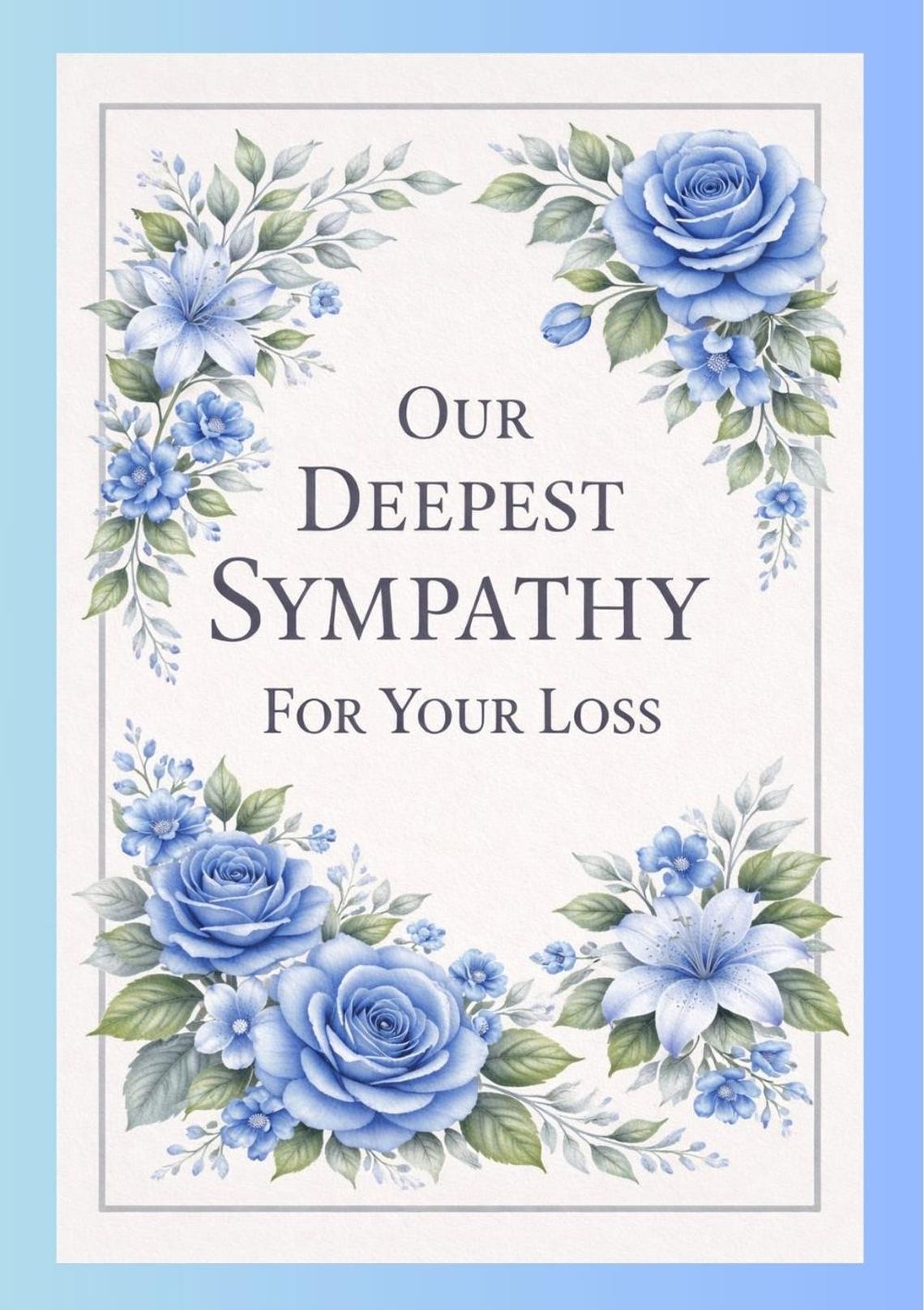 Personalized Sympathy Card 5x7 | Handmade Flat Condolence Card | Custom ...