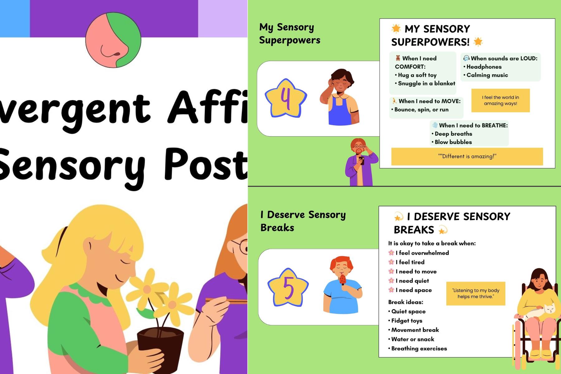 Neurodivergent Sensory Posters Bundle | Autism ADHD Affirmations & Self ...