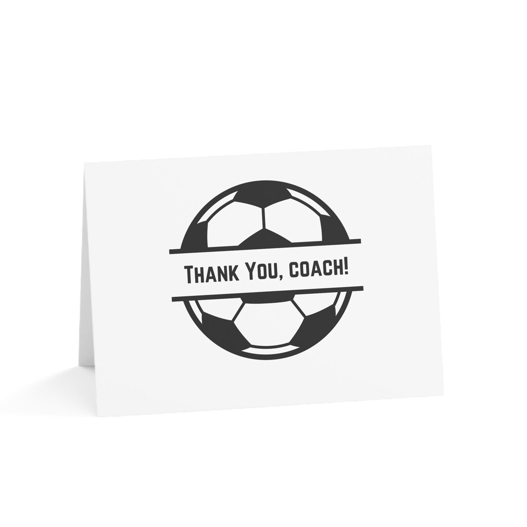Soccer Coach Thank You Card | End of Season Gift | Coach Appreciation ...