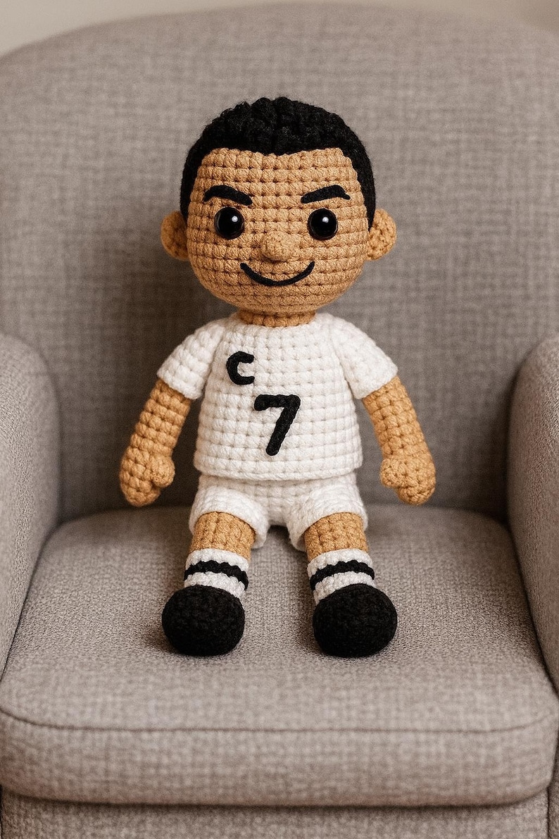 Amigurumi Soccer Player Crochet Pattern: CR7 Inspired Plush Toy (PDF ...