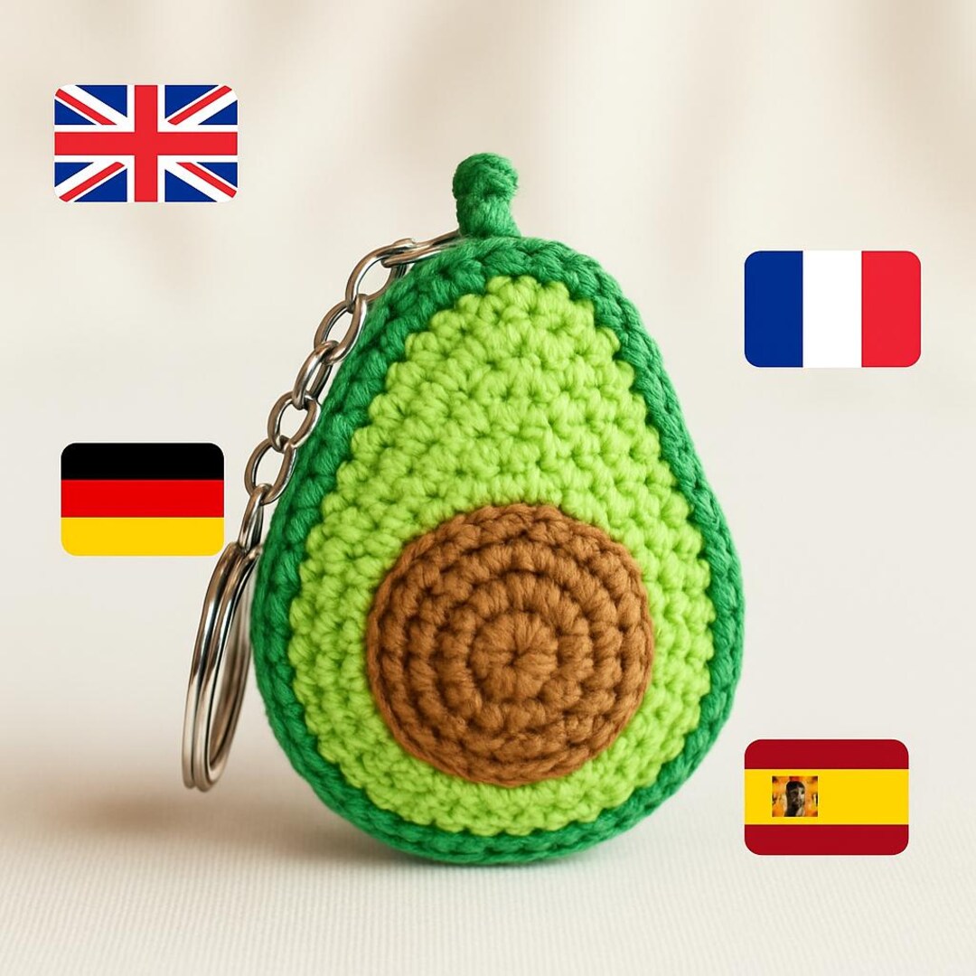 Crochet Avocado Keychain Pattern: Beginner-friendly Amigurumi (PDF ...
