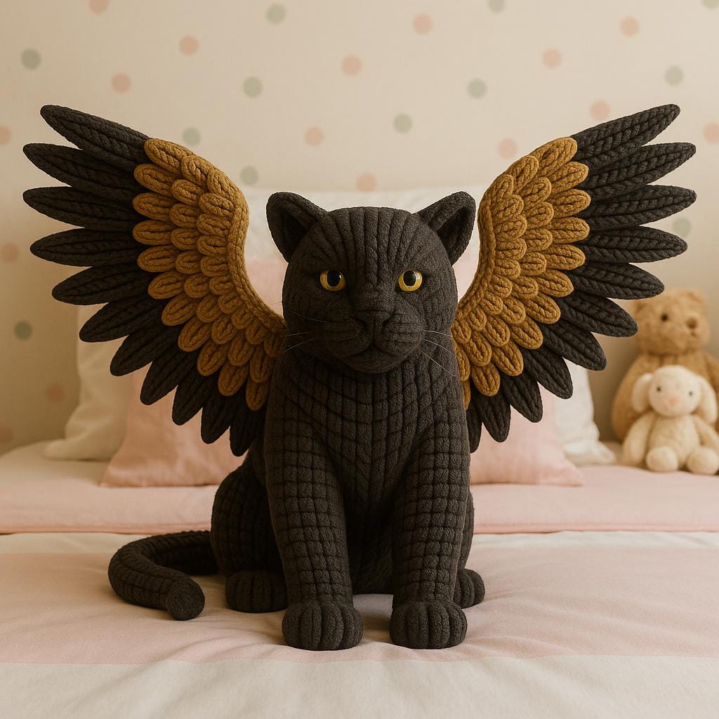 Friendly Winged Panther Amigurumi Crochet Pattern – Easy Fantasy Cat ...