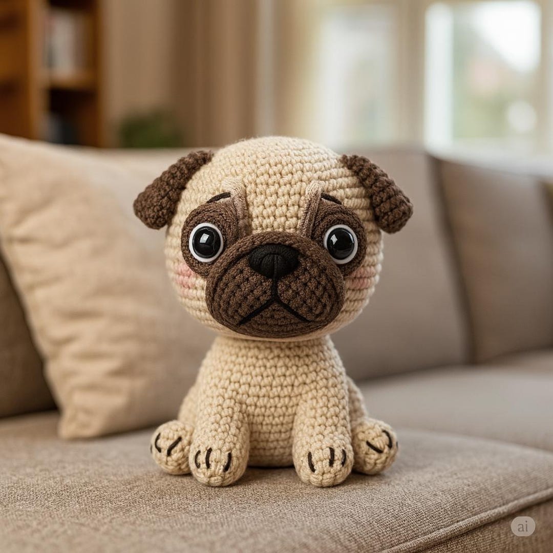 Crochet Amigurumi Pug Pattern: Easy Beginner PDF Tutorial - Etsy